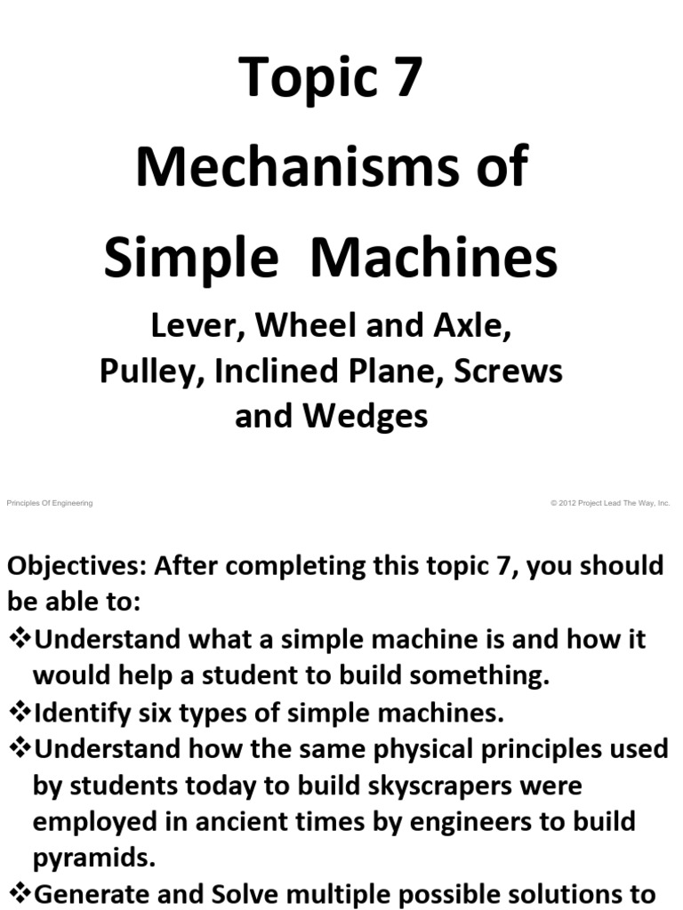 Topic 7 Mechanism of Simple Machine | PDF