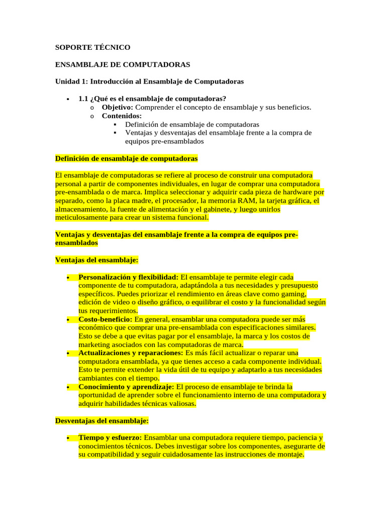 Estructura de Contenidos para eXeLearning | PDF | Bios | Hardware de la computadora