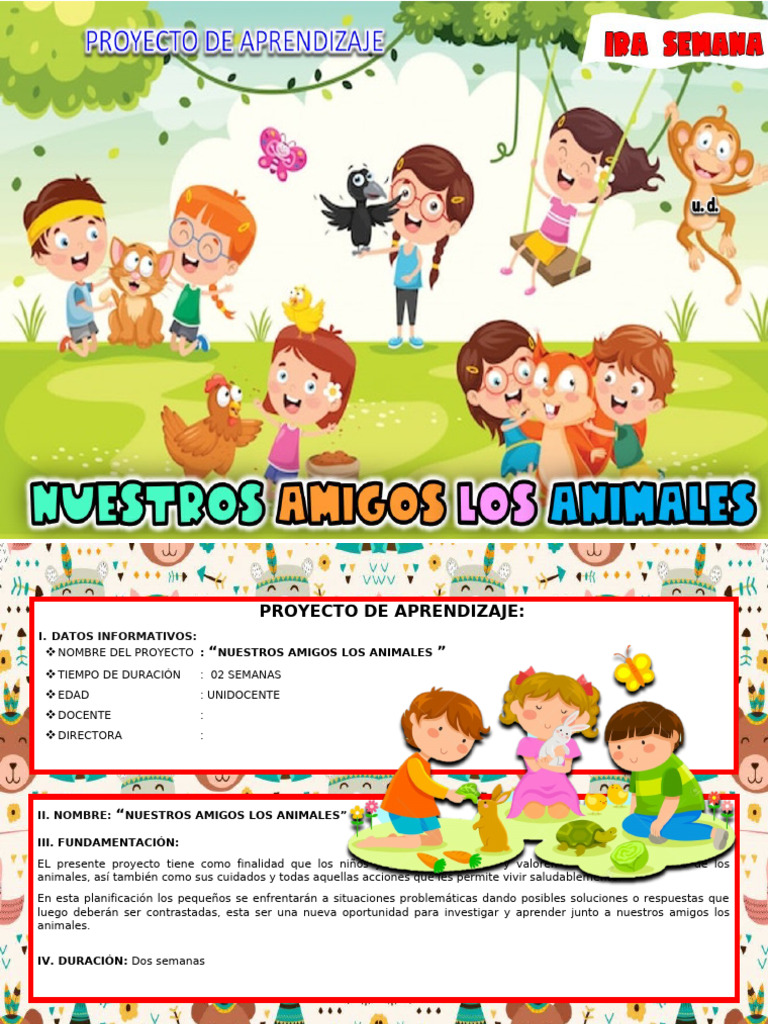 Proyecto Educativo: Conociendo Animales | PDF | Observación | Artes del ...