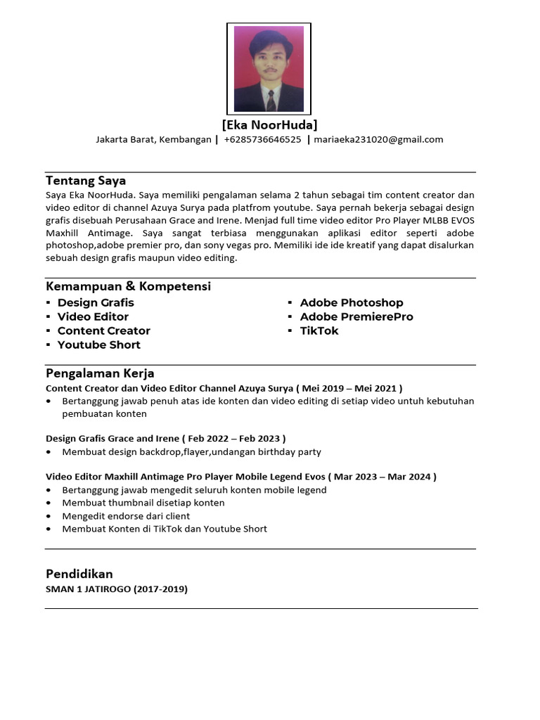 CV Eka Huda | PDF