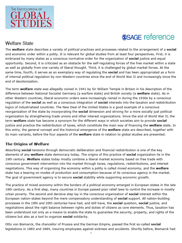 Ch14 Welfare State | PDF