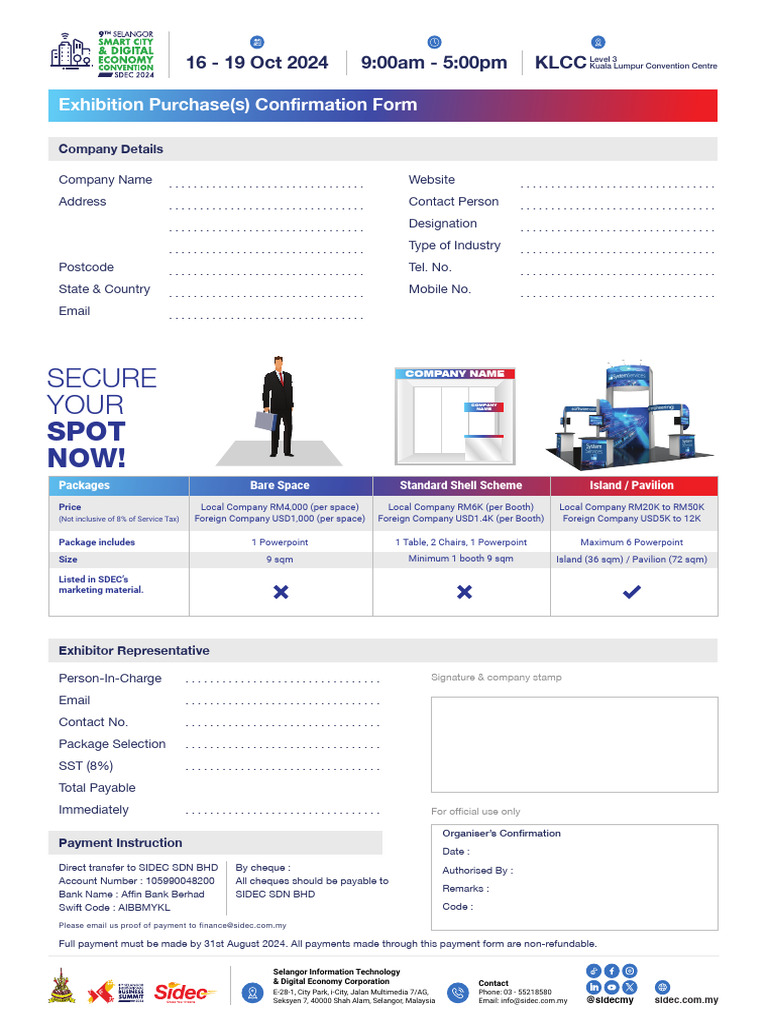 Sdec 2024 - Exhibitor Contract Form | PDF