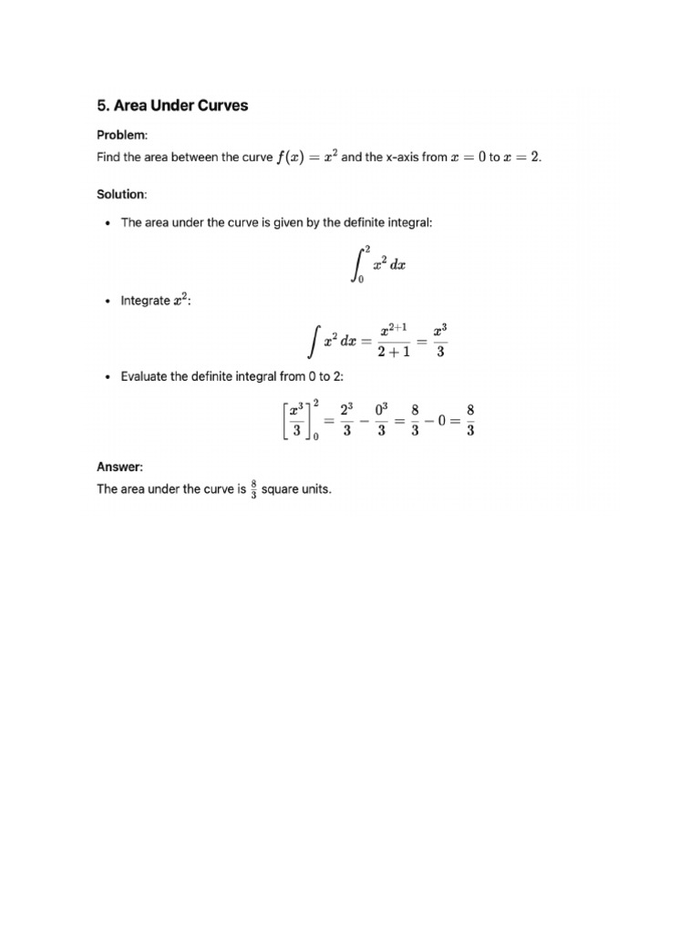 KEY Calc Q5 Area Under Curves | PDF
