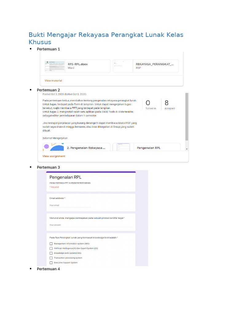 Bukti Mengajar Rekayasa Perangkat Lunak Kelas Khusus | PDF | Karier & Perkembangan | Seni