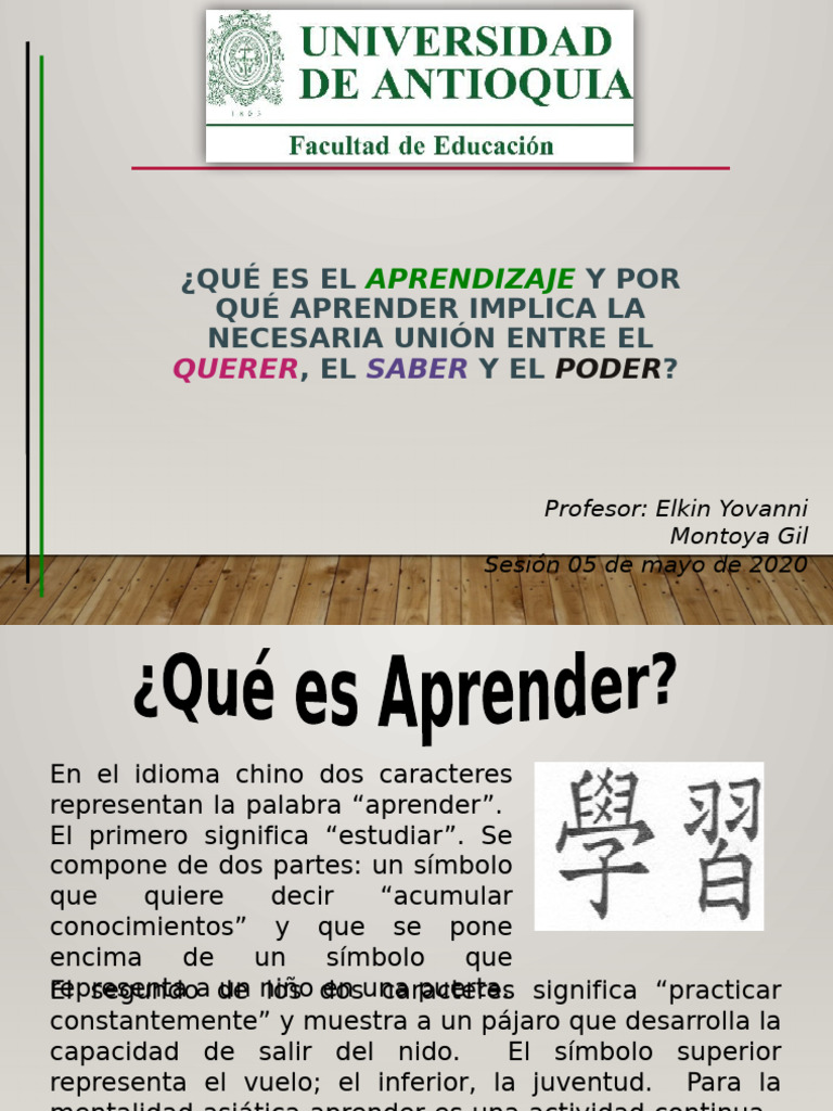 Aprender Necesaria Unión Del Querer, El Saber y El Poder | PDF ...