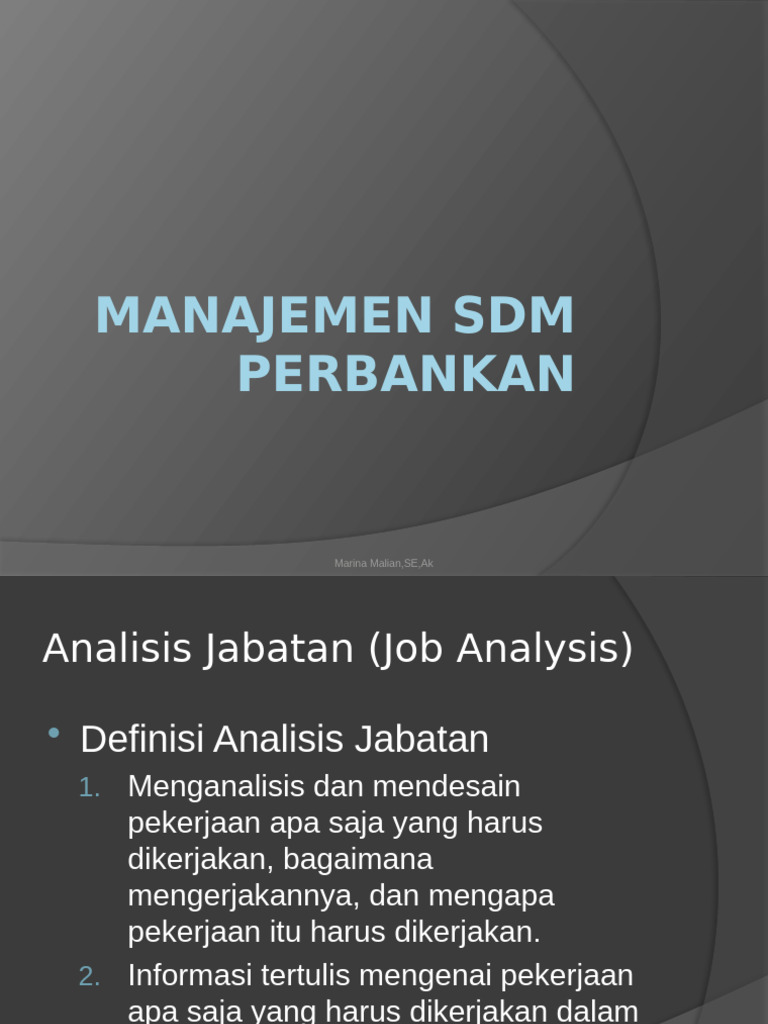 Materi 7 - Manajemen SDM Perbankan | PDF