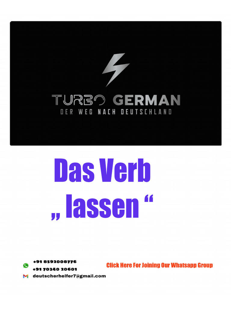 The Verb Lassen | PDF