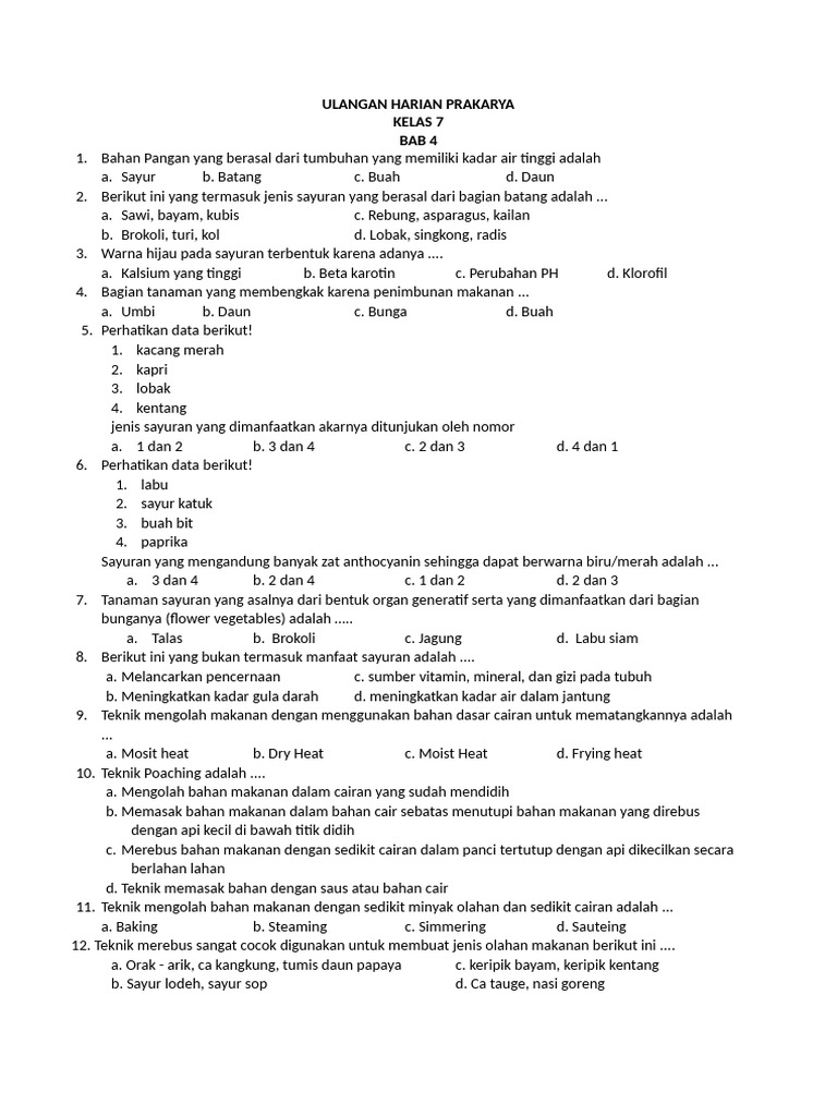 UH PRAKARYA SMT 2 Kls 7 Bab 4 | PDF