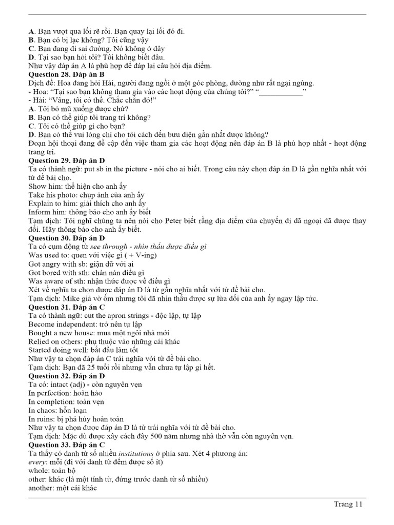 Đề Thi Thử Thptqg - Chuẩn Cấu Trúc 2020 (Đề 16) 11 | PDF