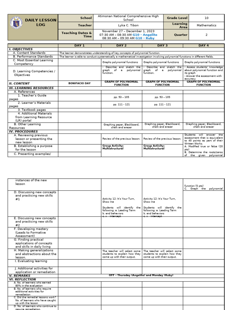 Q2-WK4 - November 27 - December 1, 2023 | PDF