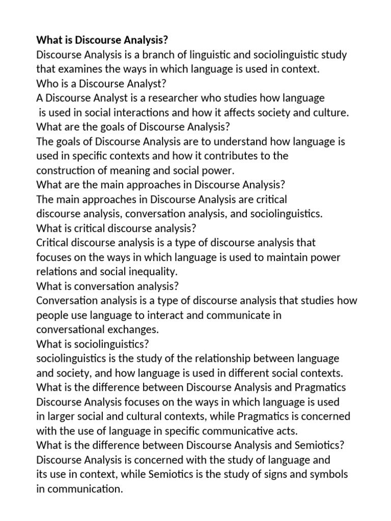 What Is Discourse Analysis | PDF