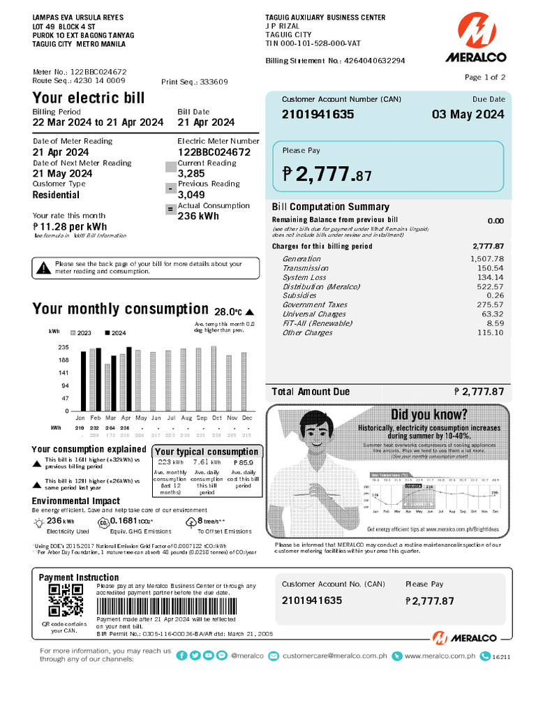 Your Electric Bill | PDF