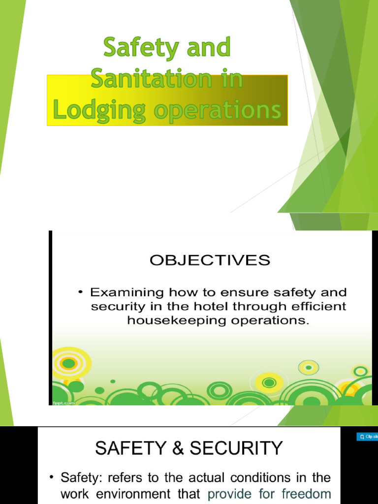 Safety-and-Sanitation-in-Lodging-operations-and-Different-Forms | PDF