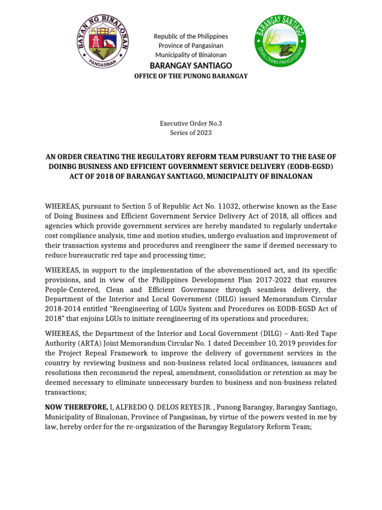 Regulatory Reform Team 2024 | PDF