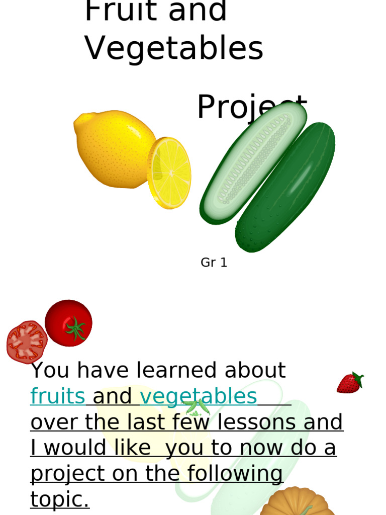 FruitVegetables Project Instructions | PDF