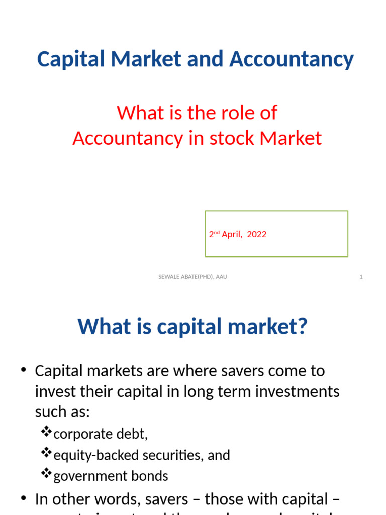 Capital Market and Accountancy | PDF
