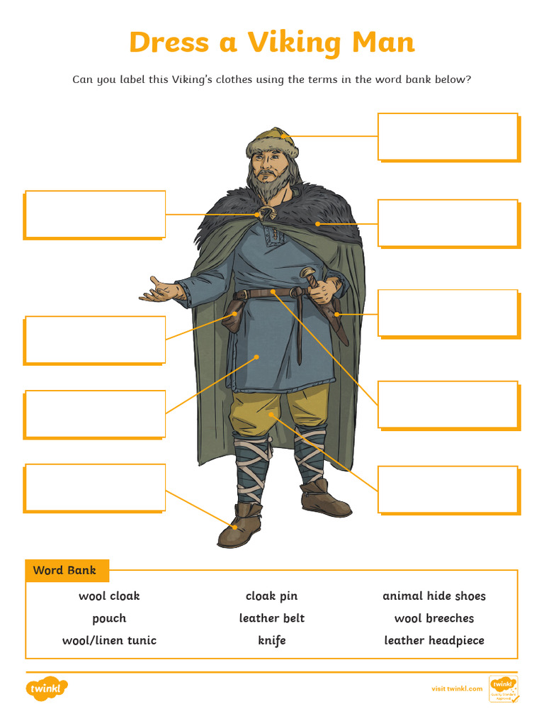 T H 1657108190 Viking Clothing Labelling Activity Sheet - Ver - 1 | PDF