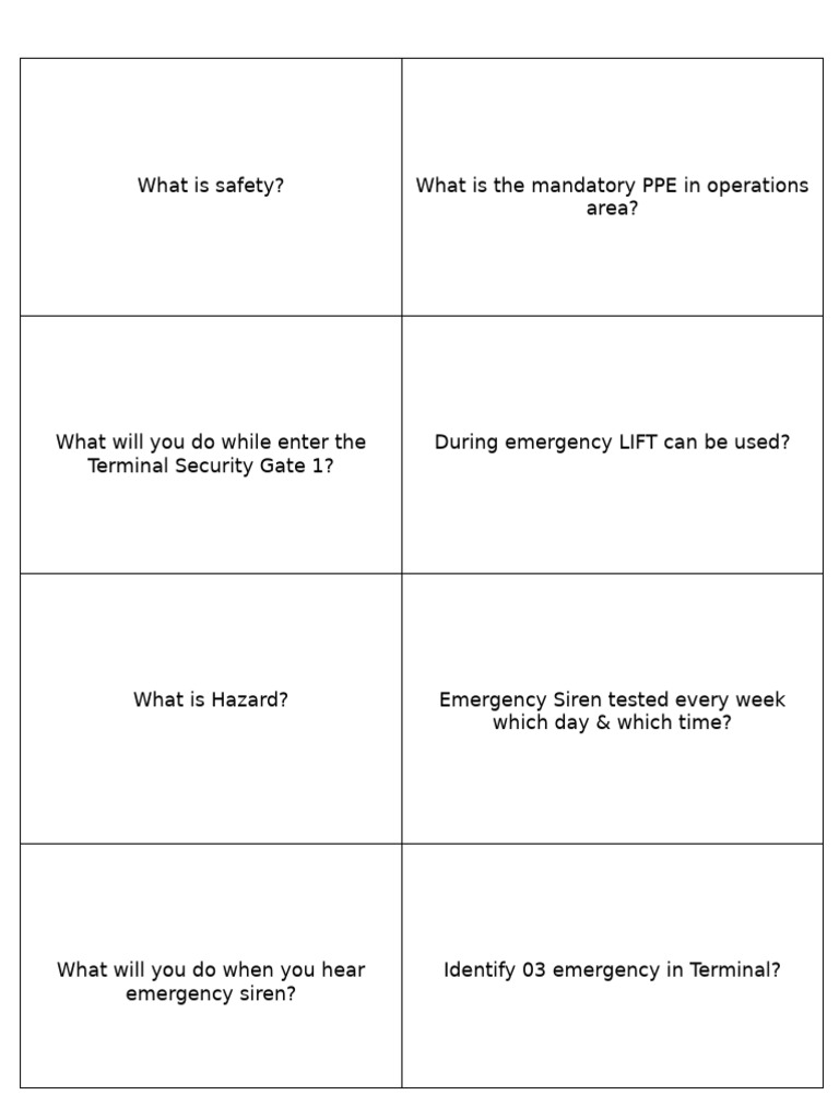 Safety QUIZ | PDF