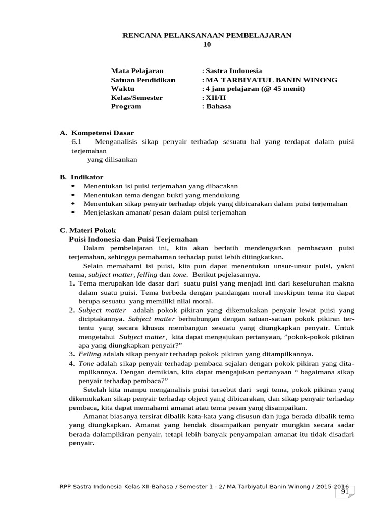 RPP Xii Sas-Smstr Ii | PDF