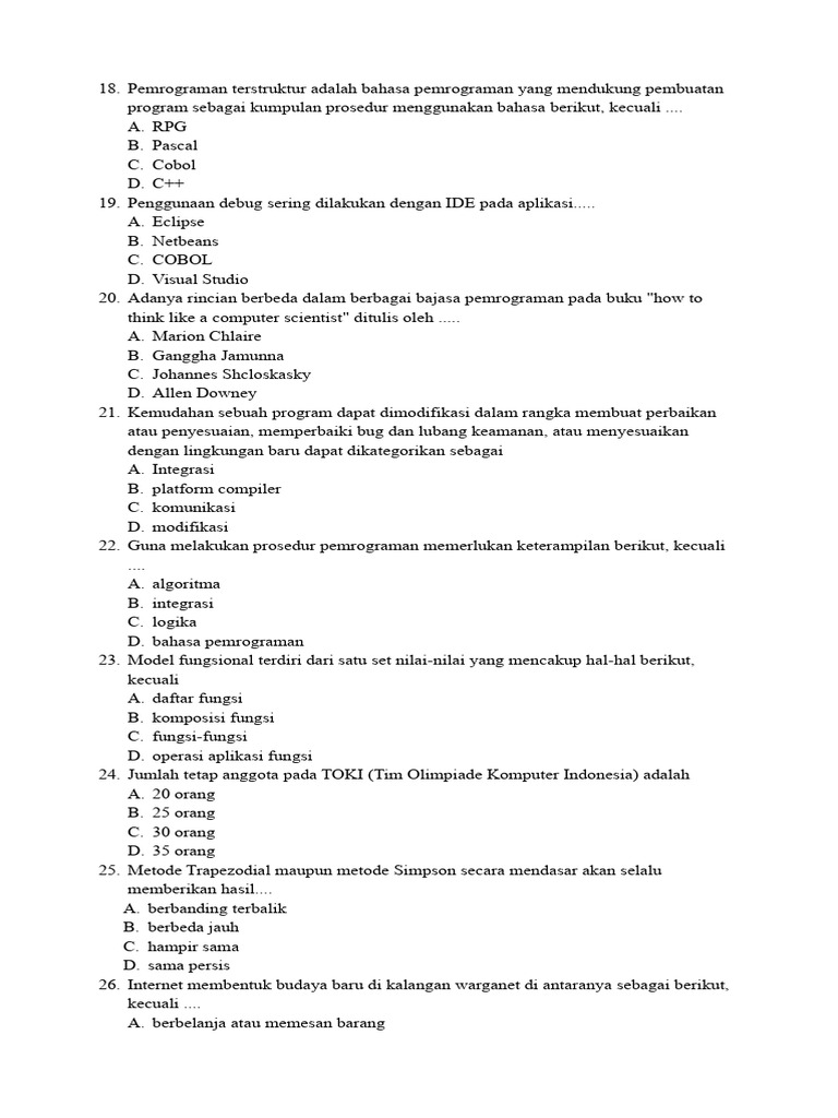 Soal Infor 7 3-4 | PDF
