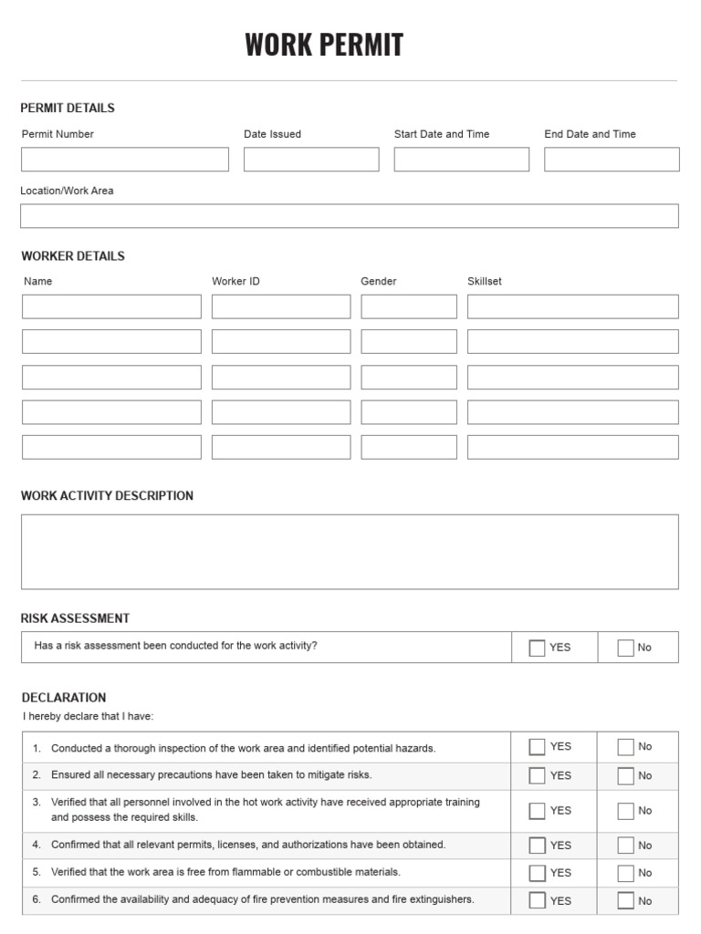Mal Work Permit | PDF | Personal Protective Equipment | Occupational ...