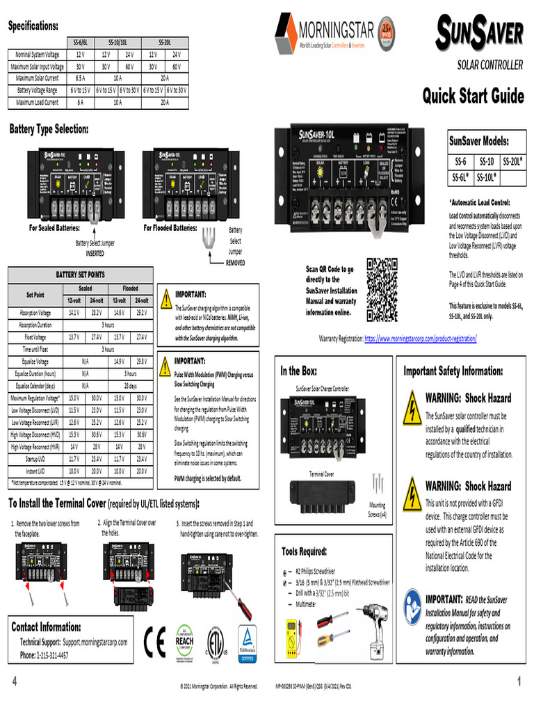 Quick Start Guide Sunsaver en | PDF