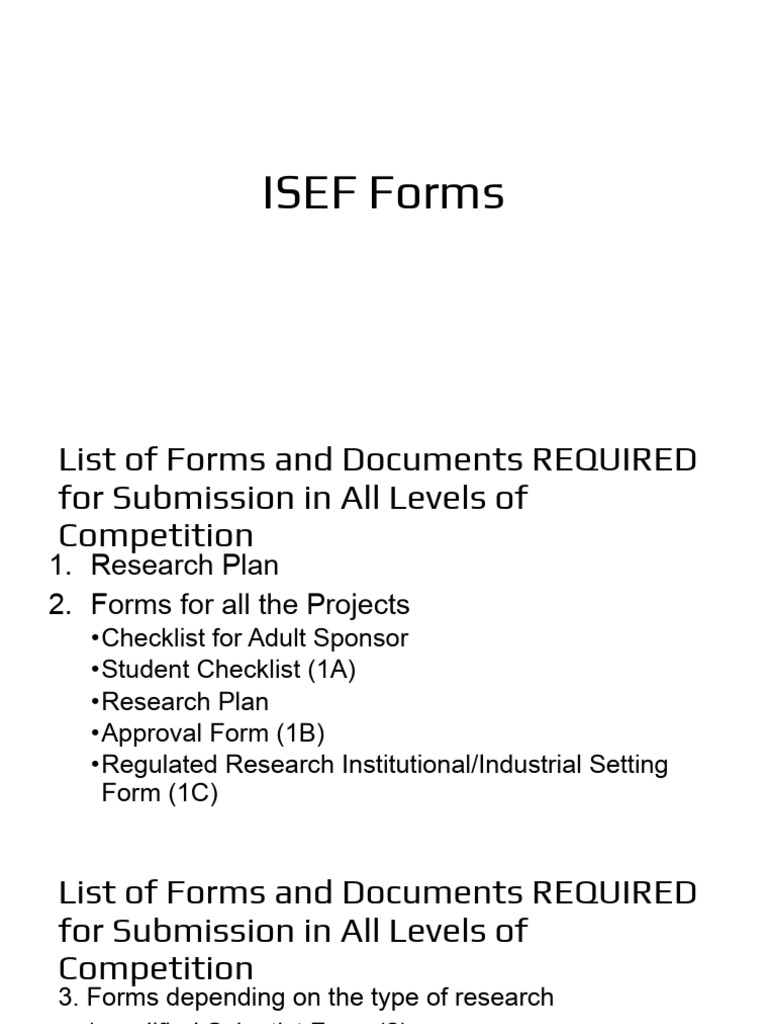 Research ISEF Forms | PDF