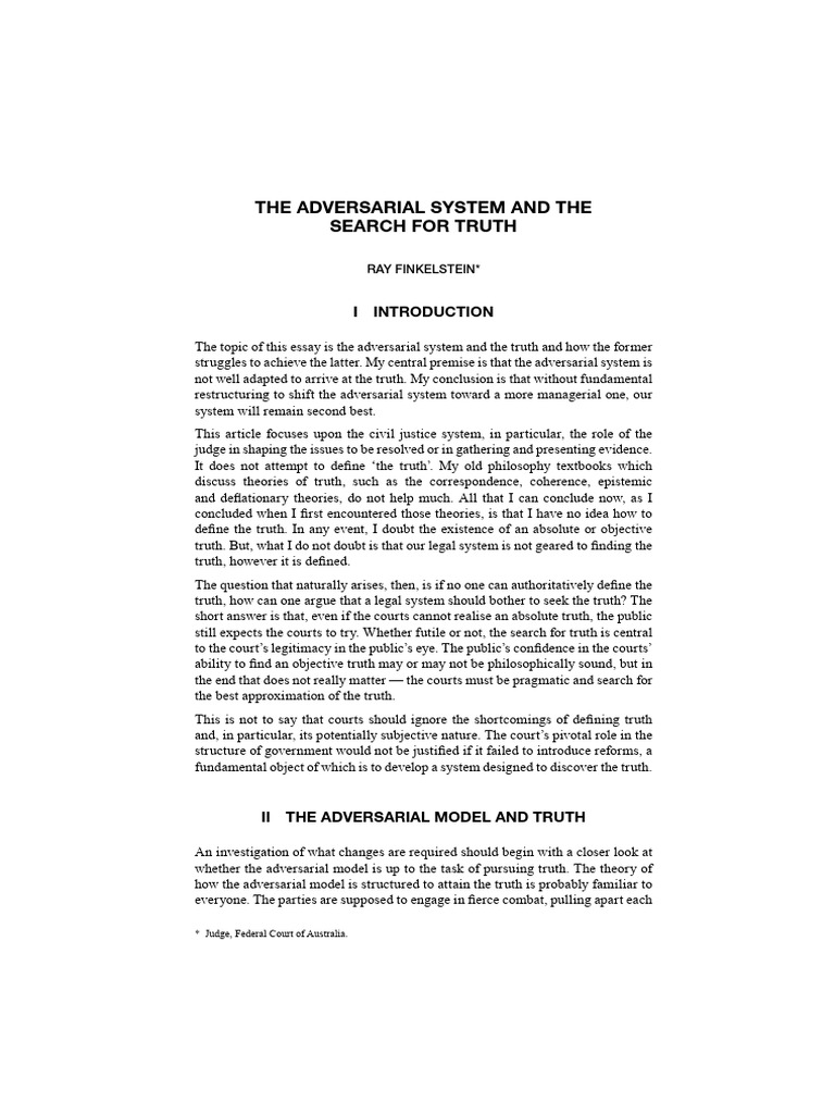 The Adversarial System | PDF