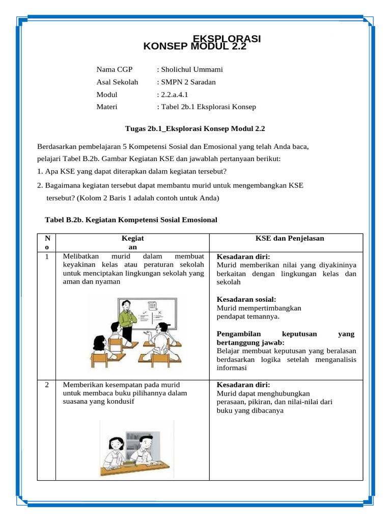 Modul 2 2 A 4 Tabel 2 B 1 Eksplorasi Konsep | PDF