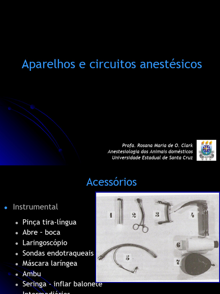 9a AULA - Aparelhos e Circuitos Anestésicos | PDF