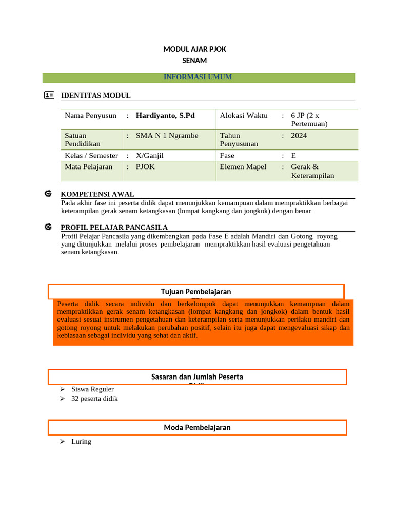 Modul Pjok Fase E-Senam | PDF