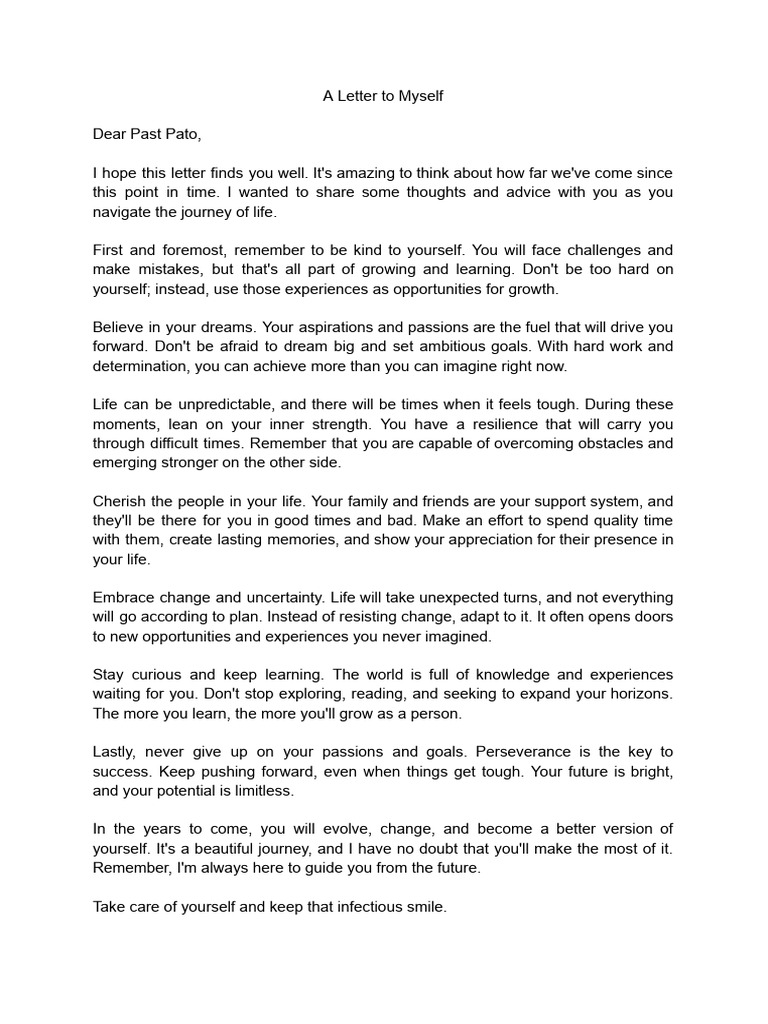 A Letter To Myself | PDF