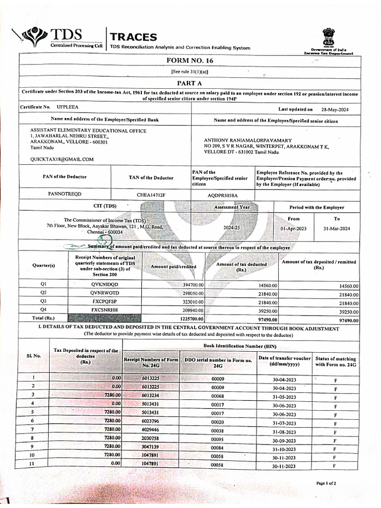 Form 16 | PDF