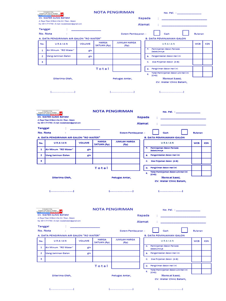 Nota Pengiriman | PDF