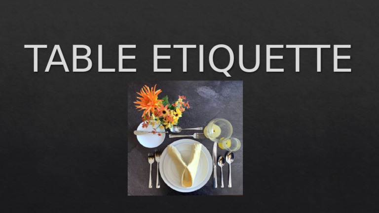 Table Etiquette | PDF