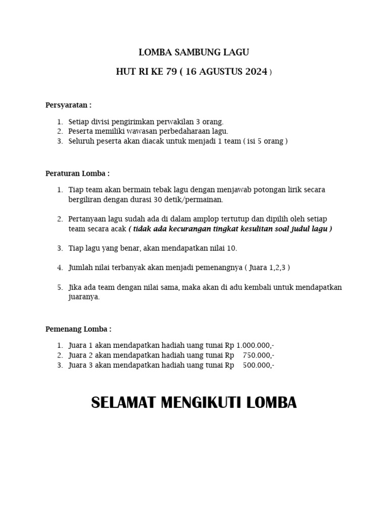 Lomba Sambung Lagu | PDF