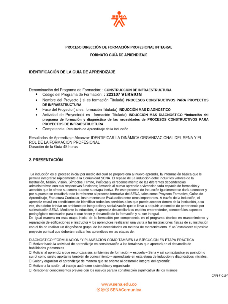 1) Gfpi-F-019 Induccion Guia - de - Aprendizaje | PDF