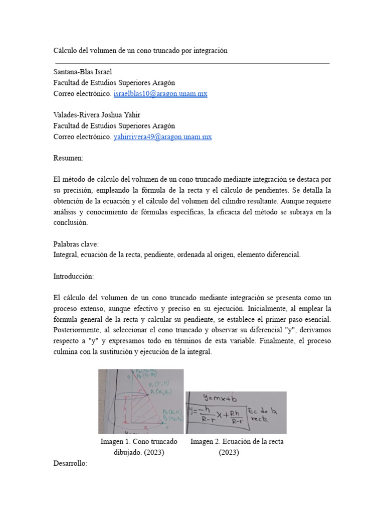 Reporte Volumen de Un Cono Truncado | PDF