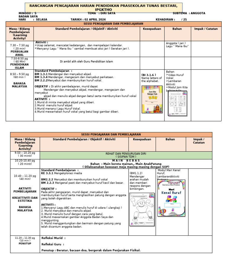 New RPH Minggu 5 Selasa | PDF