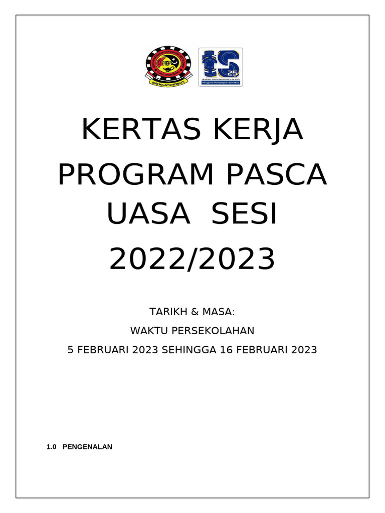 Kertas kerja uasa | PDF