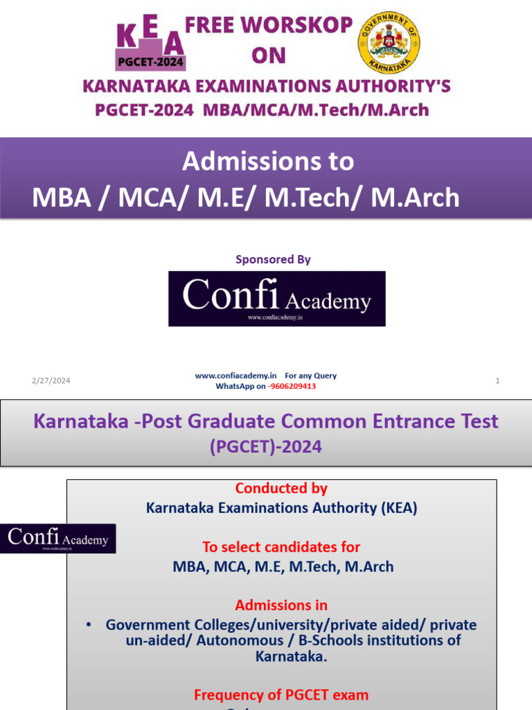 2024 - Pgcet Presentation | PDF