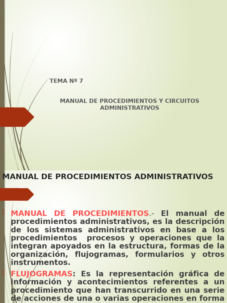 Tema 7 Manual de Procedimientos Administrativos | PDF