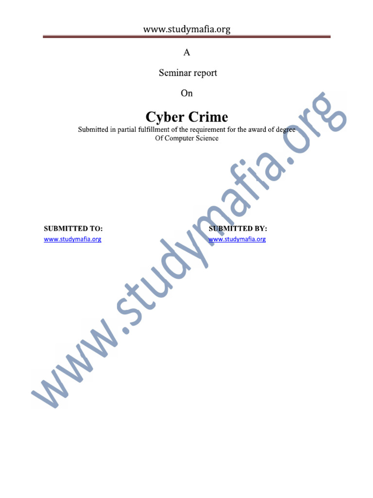 Cyber Crime Report | PDF