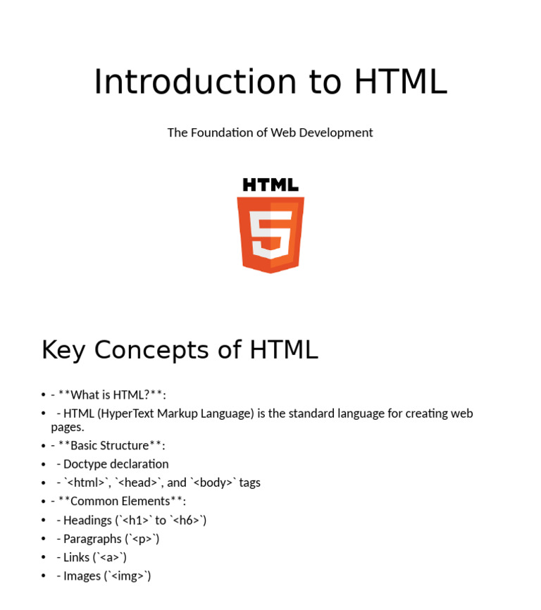 Introduction to HTML | PDF
