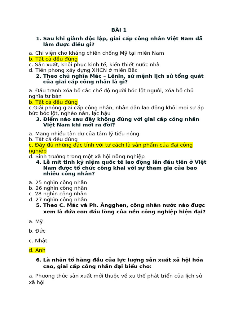 BÀI TẬP CNXHKH | PDF