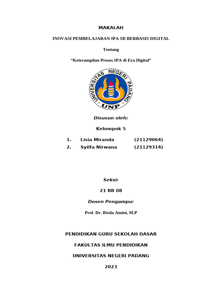 Makalah Kel 5 Ip Ipa SD | PDF