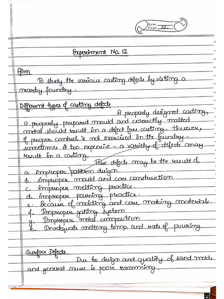 Exp 09. MT3. Metal Casting | PDF