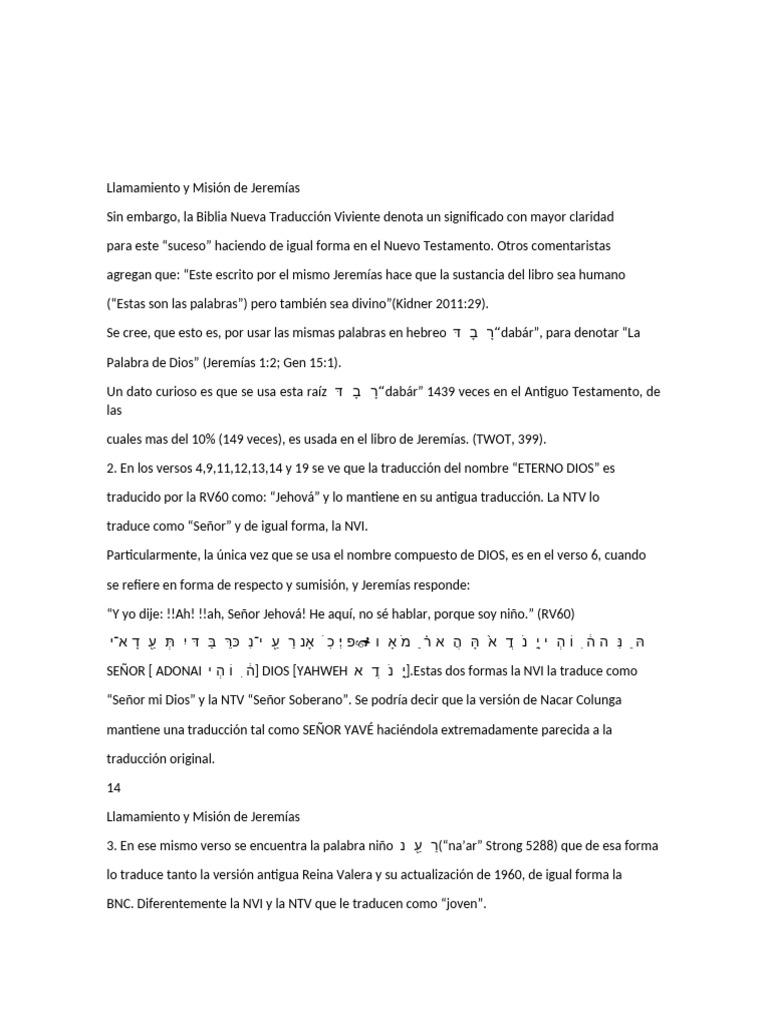 Exegesis Jeremias 1, 4 | PDF | Amor | Profeta