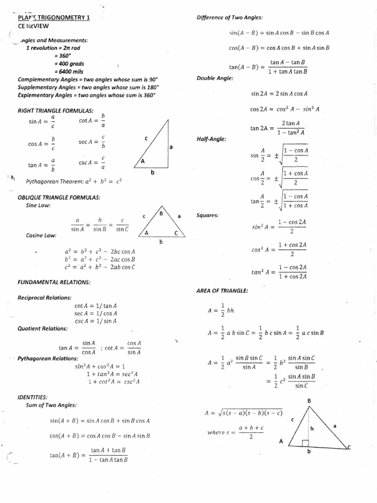 Plane Trigonometry | PDF
