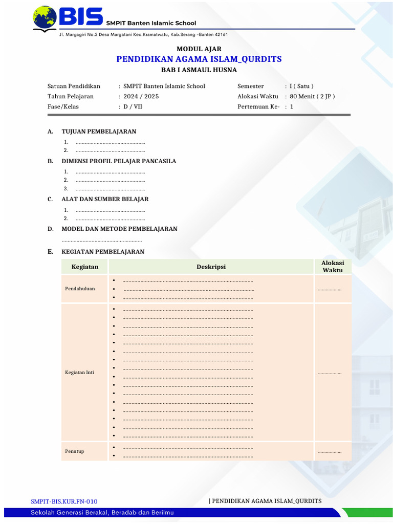 MODUL AJAR Draft | PDF